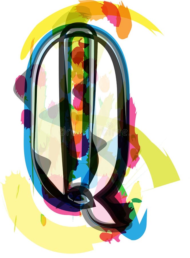 Artistic Font - Letter Q stock vector. Illustration of freehand - 101406263