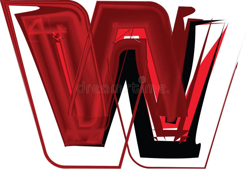 Artistic font letter w stock vector. Illustration of scrapbook - 100505171