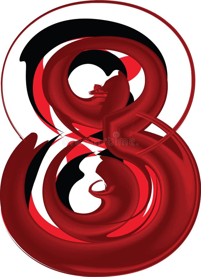 Artistic font number 8 stock vector. Illustration of grunge - 100505210