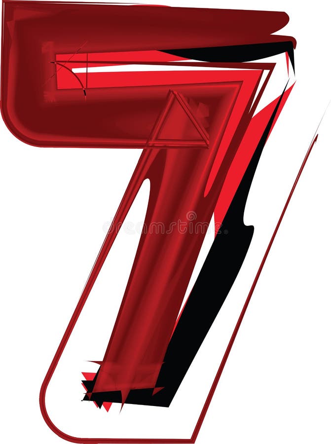 Artistic font number 7 stock vector. Illustration of graphic - 100505220