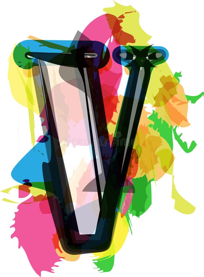 Artistic Font - Letter v stock vector. Illustration of freehand - 101404510