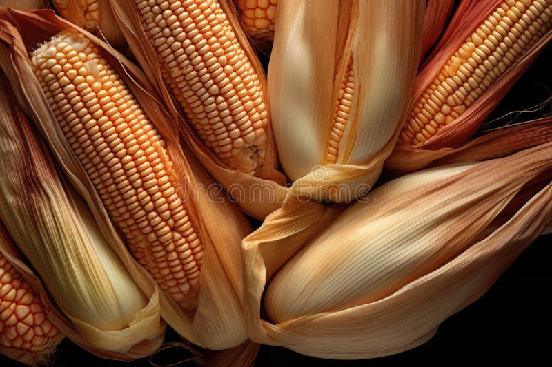 Artistic Formation of Corn Ears on Husks Stock Image - Image of corn ...