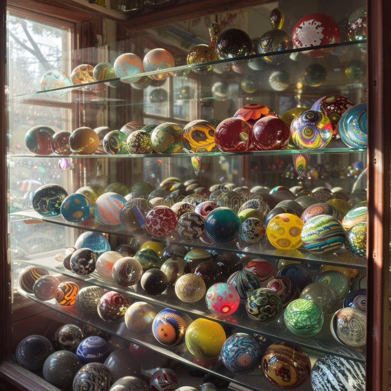 Artistic Glass Marbles Collection Stock Photo - Image of sunlit ...
