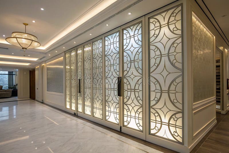 Glass Pattern Interior with Hidden Lighting Stock Illustration ...