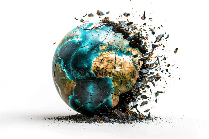 Artistic Globe Design Featuring a Shatter Effect Symbolizing the ...