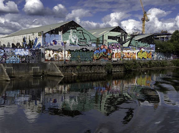 Artistic Graffiti by the Side of the River Irwell Editorial Image ...