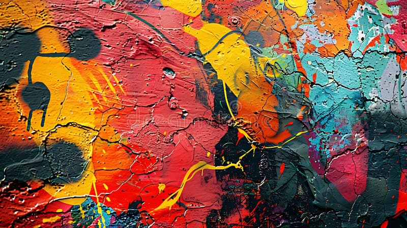 Artistic Graffiti Texture Paint Background, Lively Abstract Art on ...