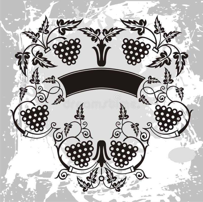 Artistic grapevine design stock vector. Illustration of gray - 3316587