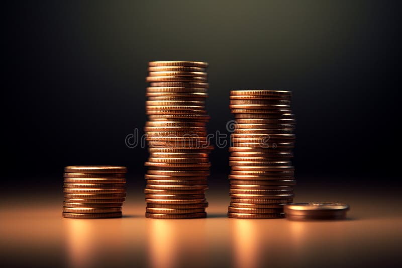 Simplicity in Stability: Graphic Stack of Coins with Depth Effect Stock ...