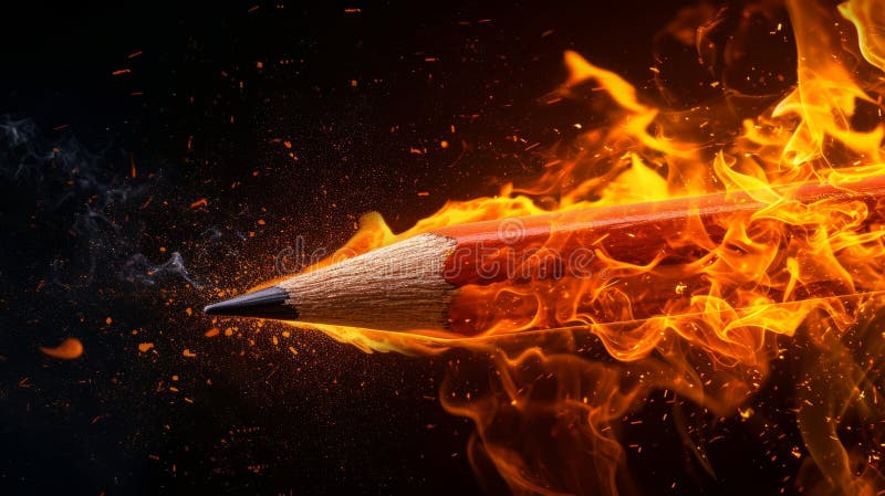 Artistic Graphite Pencil Art Tool Horizontal Illustration. Stock ...