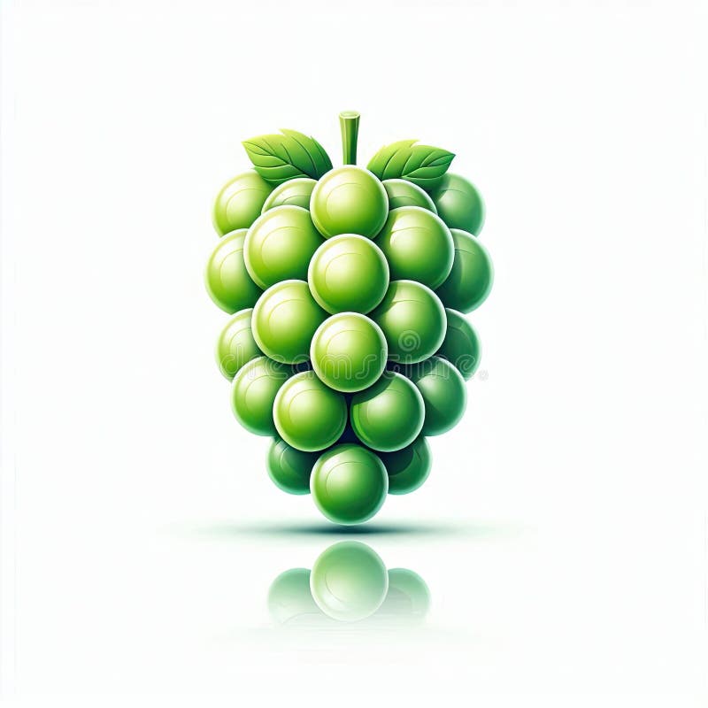 Artistic Green Grape Cluster Stock Illustration - Illustration of ...