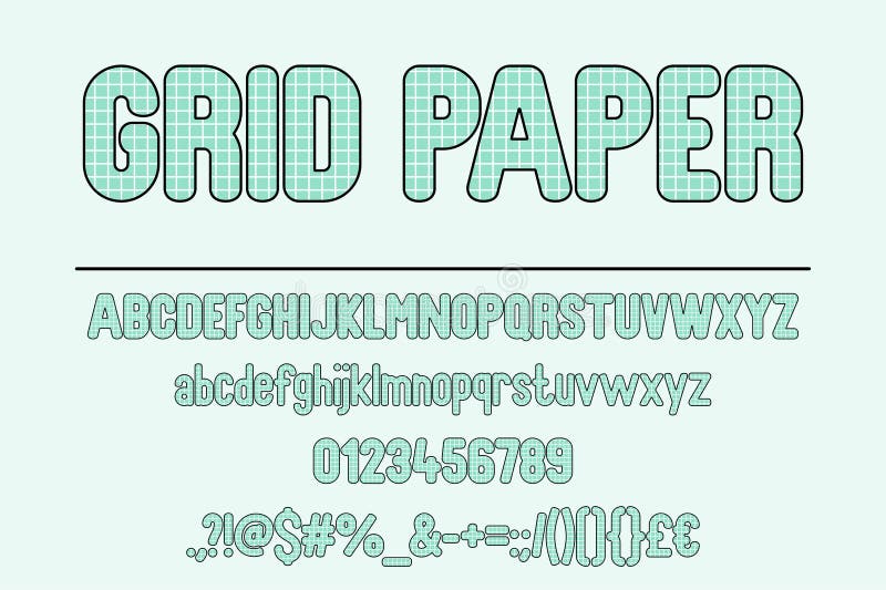 Artistic Grid Paper Color Font Set Stock Vector - Illustration of color ...