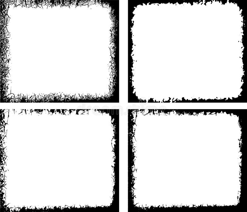Artistic Grunge Frame Design Collection: Four Unique Rectangular Frames ...