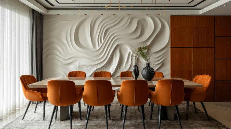 An Artistic Gypsum Panel Featuring an Abstract, Hand-carved Pattern ...