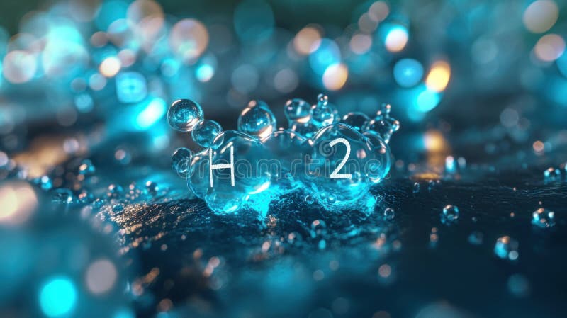 Artistic H2O Molecular Graphic Design Stock Illustration - Illustration ...