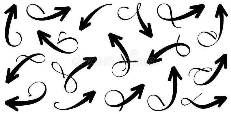 Artistic Hand Drawn Arrows Set for Business Plan and Education ...