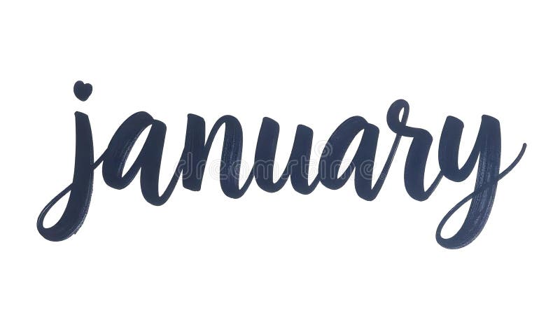Artistic Hand-Lettered JANUARY Text Design Stock Illustration ...
