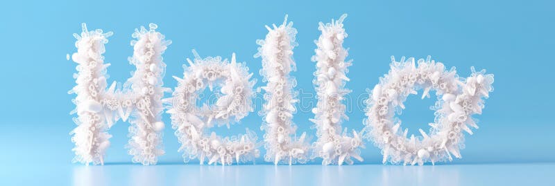 Artistic "Hello" Typography Featuring Delicate Lace-like Textures ...