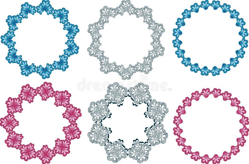 Henna Frame Doodles Mehndi Tattoo Vector Stock Vector - Illustration of ...