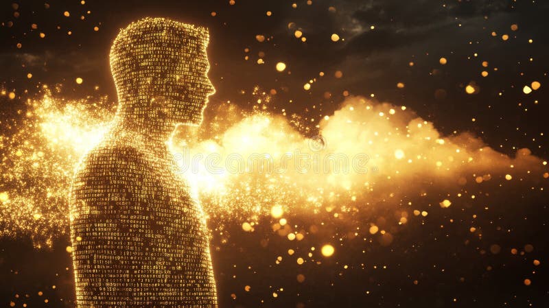 Artistic Human Silhouette Representation with Sparkling Golden Effects ...