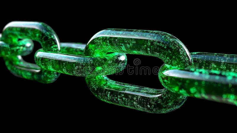 An Artistic Illustration of Binary Code Forming a Chain Link Against a ...