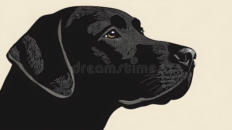 Artistic Illustration of a Black Labrador Retriever Stock Photo - Image ...