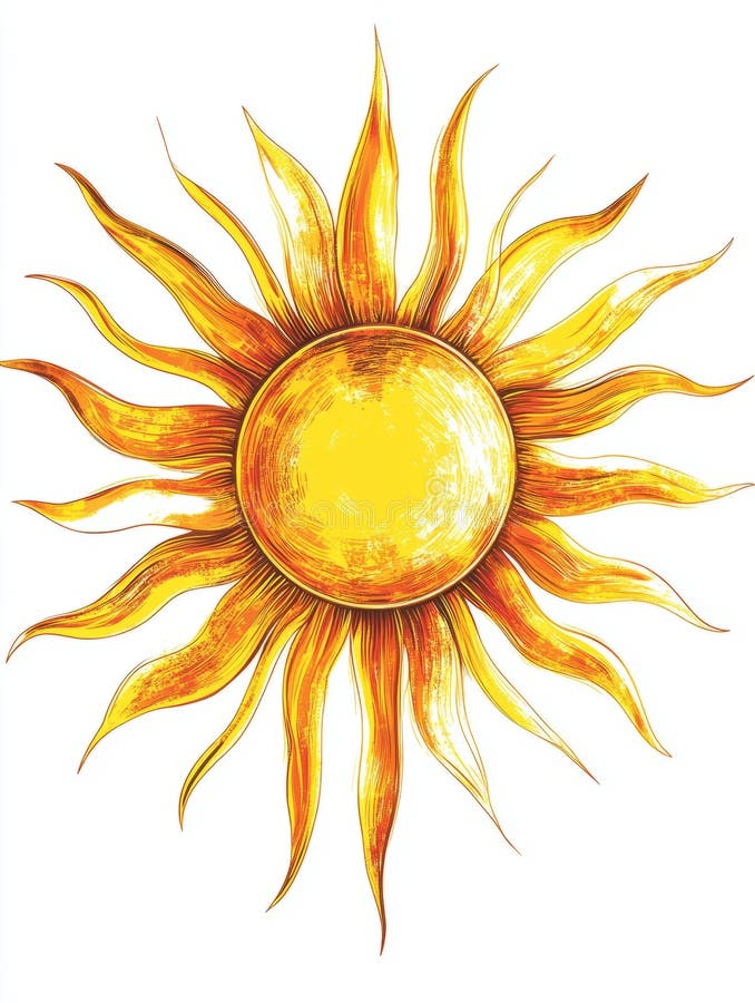 Artistic Illustration of a Bright, Radiant Sun. Stock Image - Image of ...