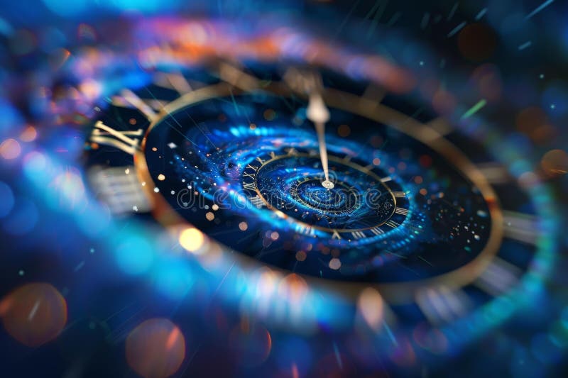 Abstract Cosmic Time Concept Background Stock Illustration ...