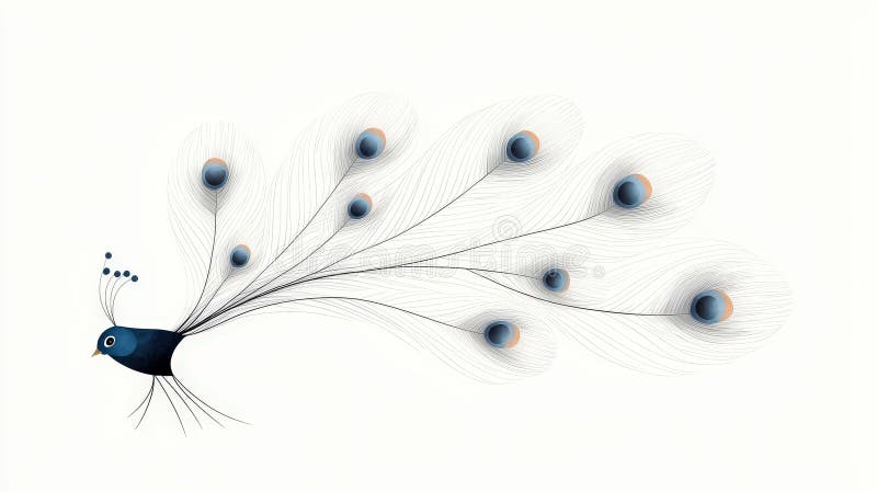 Artistic Illustration of a Colorful Abstract Peacock with Feather ...