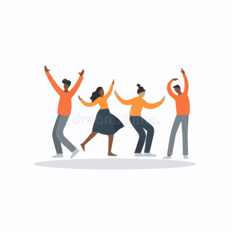 Artistic Illustration of Dancing People with Creative Typography Stock ...