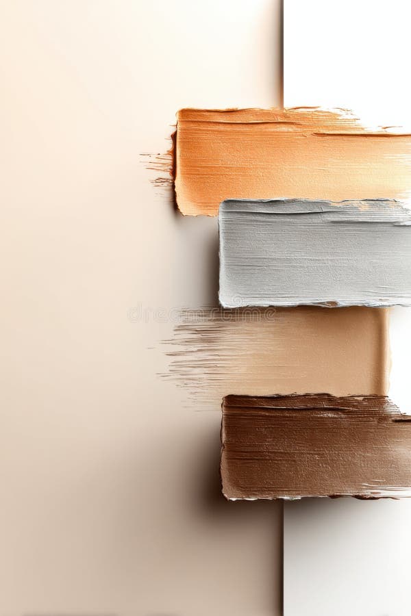 Artistic Illustration of Foundation Textures Showcasing Diverse Shades ...