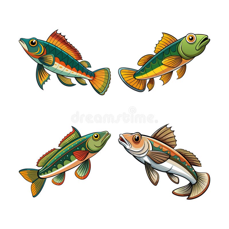 Artistic Illustration of Goby Fish with Elegant Lines Stock Vector ...