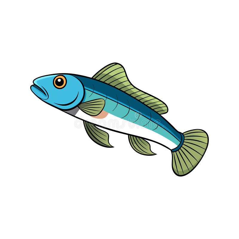 Artistic Illustration of Goby Fish with Elegant Lines Stock ...