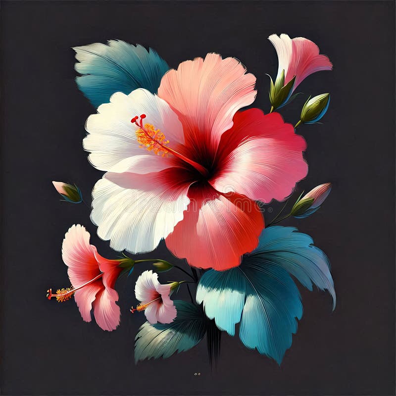 Artistic Illustration of Hibiscus Flower with Captivating Gradient ...