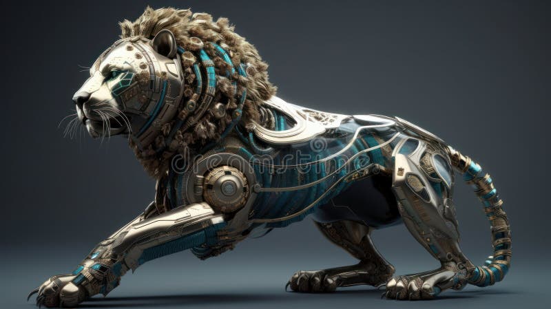 Artistic Illustration of a Lion - Futuristic Style - Made with ...