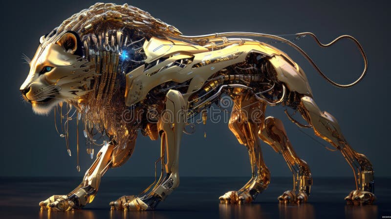 Artistic Illustration of a Lion - Futuristic Style - Made with ...