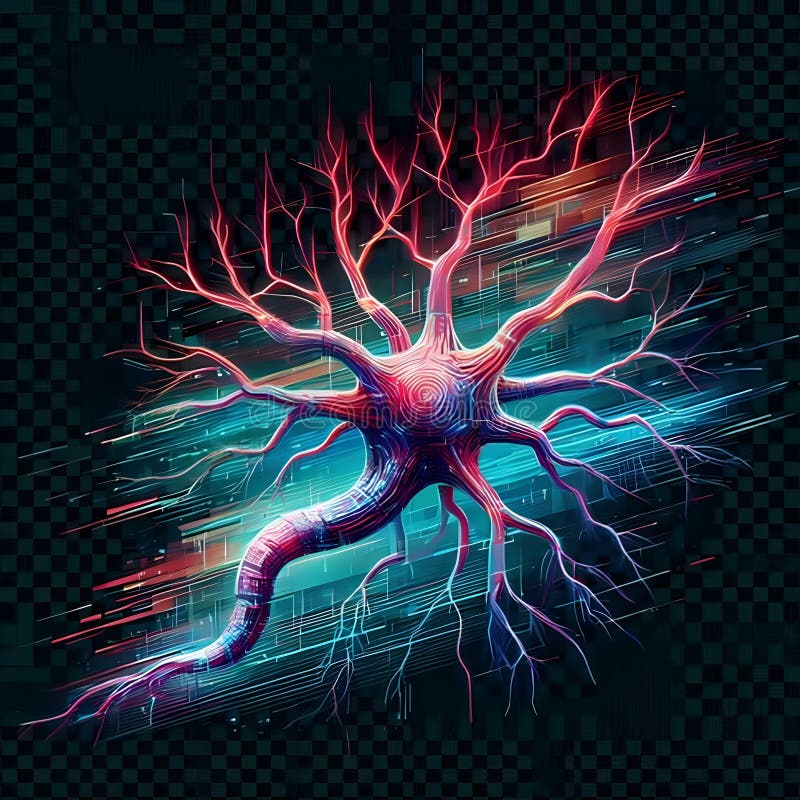 Artistic Illustration of a Neuron Stock Illustration - Illustration of ...