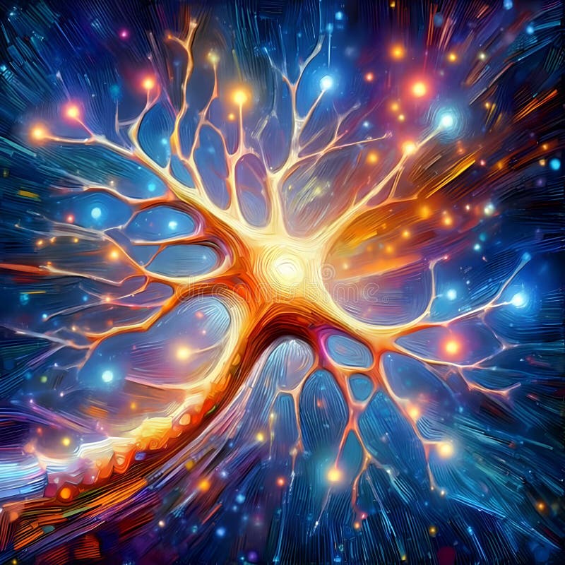 Artistic Illustration of a Neuron Stock Illustration - Illustration of ...