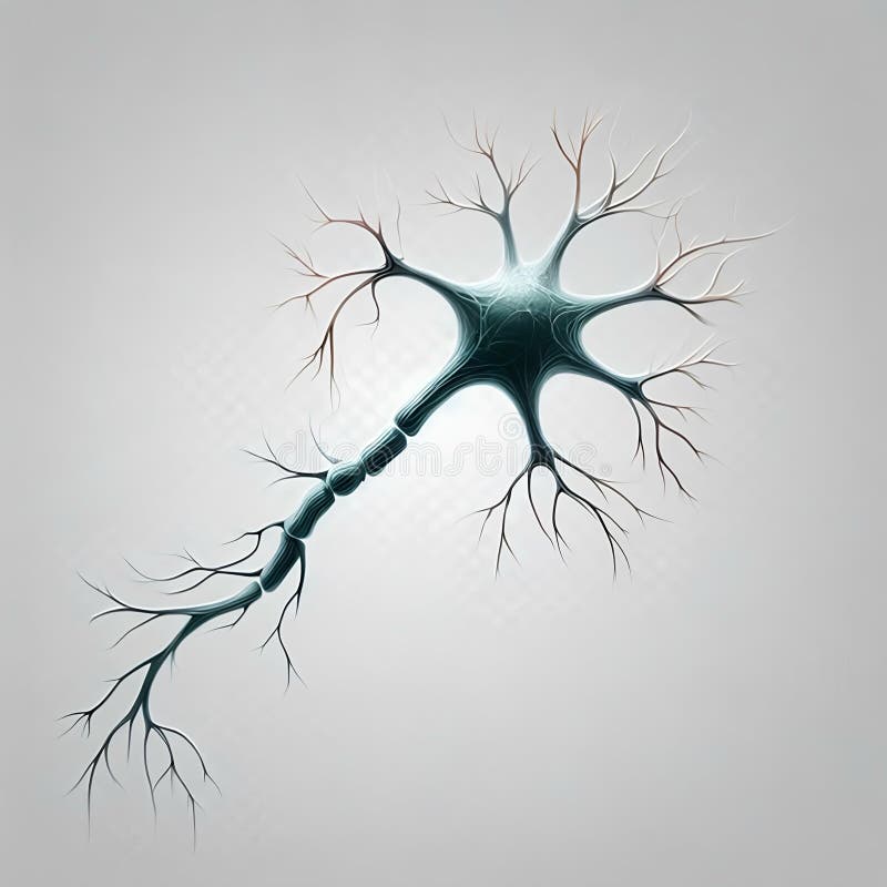 Artistic Illustration of a Neuron Stock Illustration - Illustration of ...