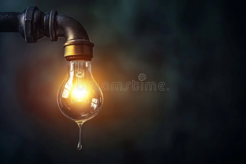 A Glowing Light Bulb Morphs into a Shimmering Water Drop from an ...