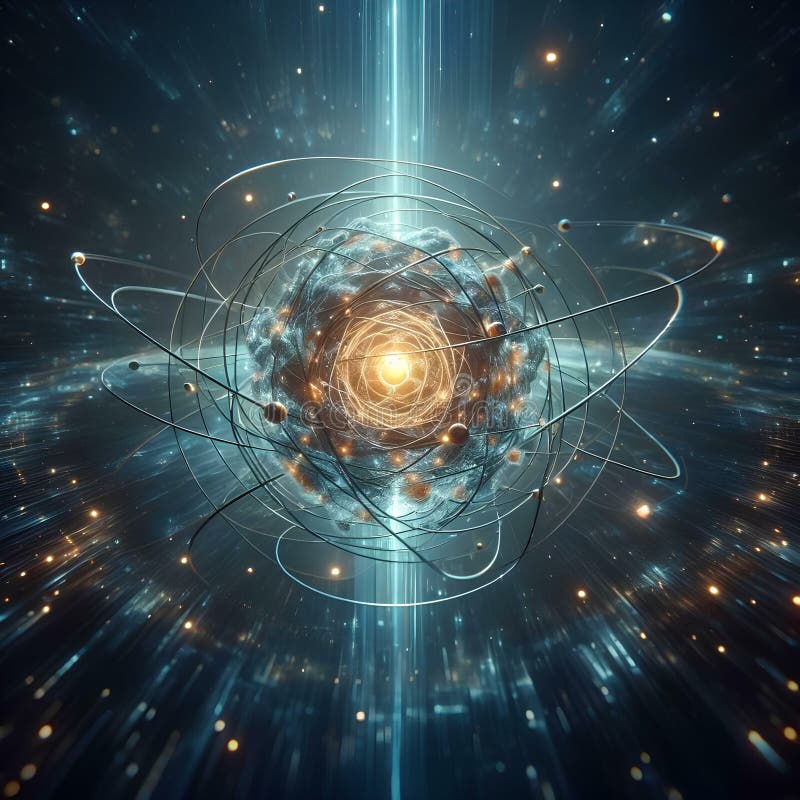 Artistic Illustration Showing the Atom Stock Illustration ...