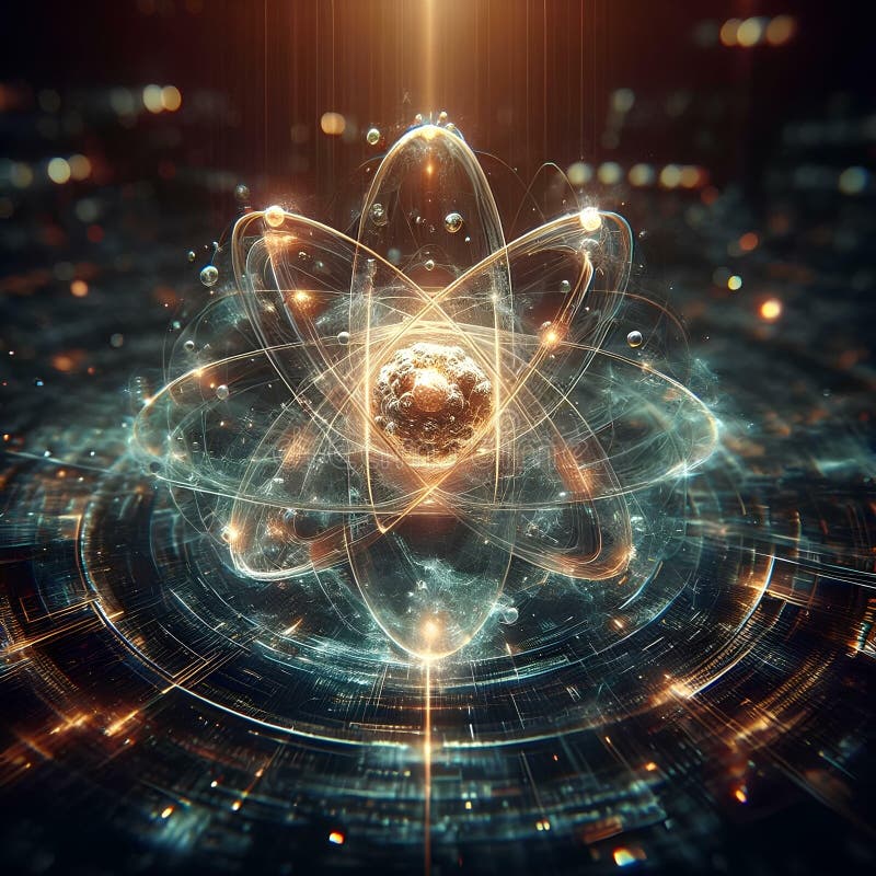 Artistic Illustration Showing the Atom Stock Illustration ...