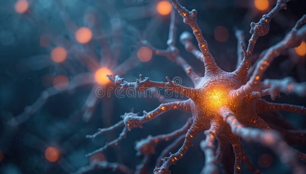 Artistic Illustration Shows Neuron Network in Brain, Critical Thinking ...