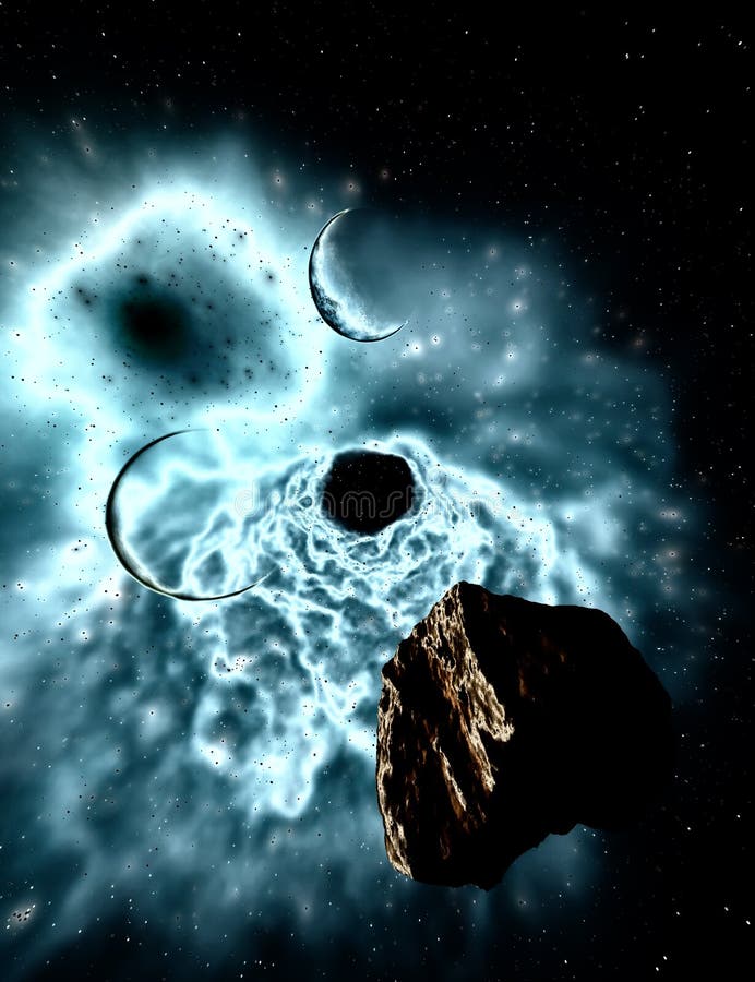 Artistic 3d Illustration of a Space Scene Stock Illustration ...