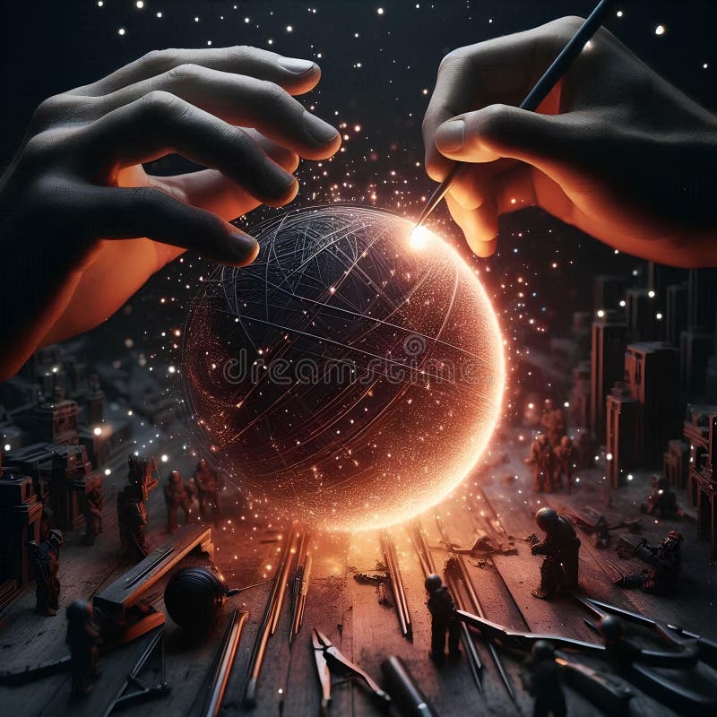 Artistic Illustration of a Sphere of Light Stock Illustration ...