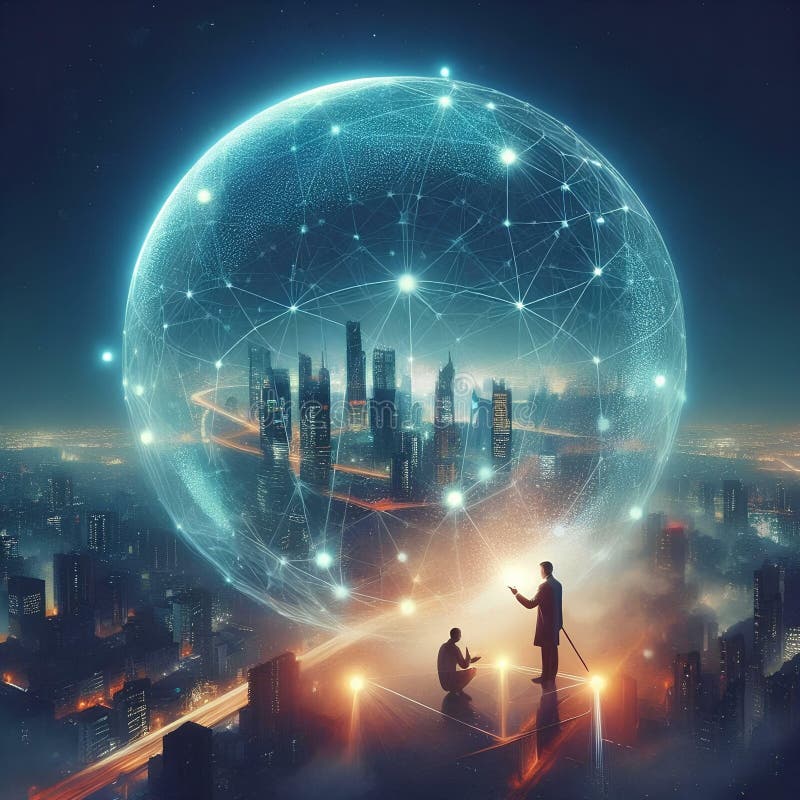 Artistic Illustration of a Sphere of Light Stock Illustration ...