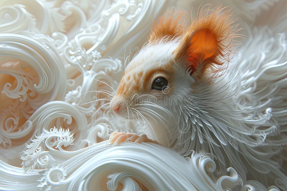 Artistic Illustration of a Squirrel and Waves. Generative AI Stock ...