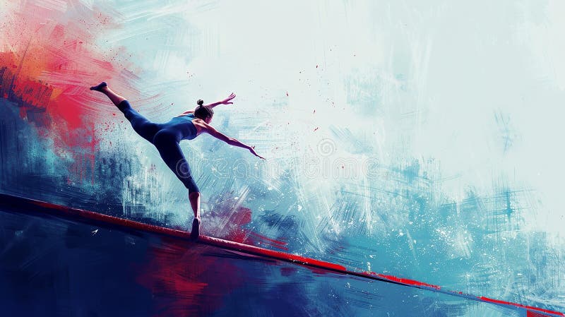 Elegance in Motion Minimalist Gymnast on Balance Beam Stock ...