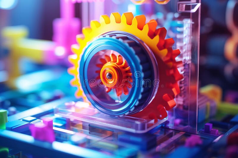 Artistic Image of 3D Printing Process Against a Colorful Backdrop Stock ...