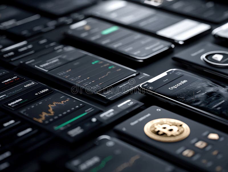 Artistic Image Depicting Various Smartphones with Diverse Interfaces ...